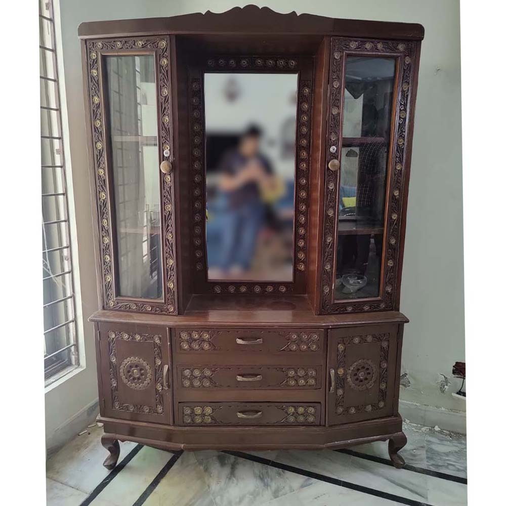 Vintage Walnut and Mirror Showcase - SoUnique.PK