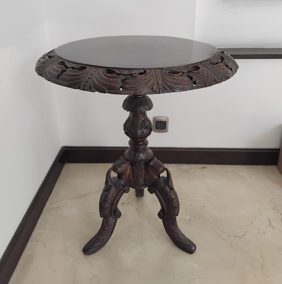 Carved Wood Side Table - SoUnique.PK